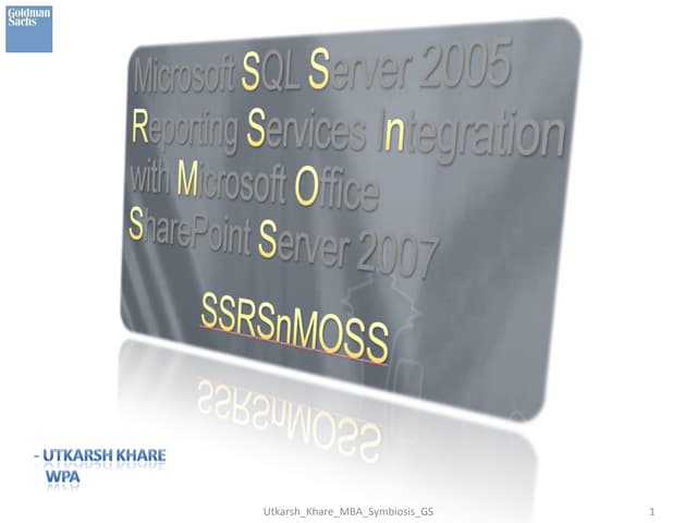 Utkarsh Khare Mba Symbiosis Gs Internship Presentation Ppt