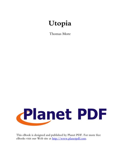 Sir Thomas More`s Utopia | PPTX