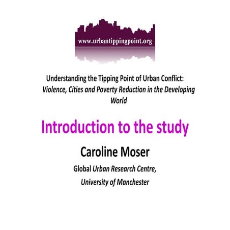 Understanding the Tipping Point of Urban Conflict: Introduction to the ...