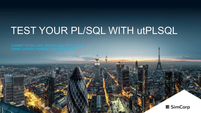 Test Your Plsql With Utplsql Ppt