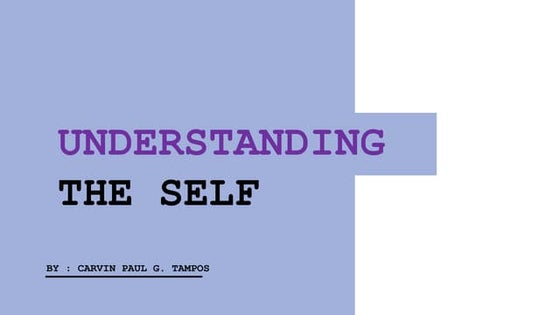 Understanding the self lecture 1 - PHILOSOPHICAL PERSPECTIVES | PPTX