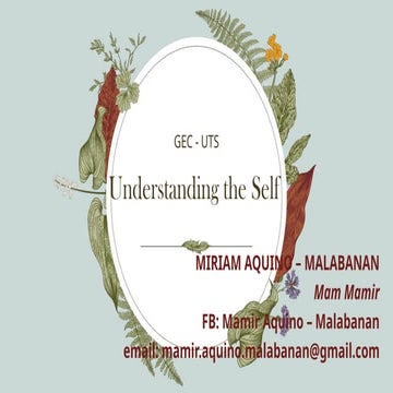 GE 1 Orientation: Understanding The Self | PPTX