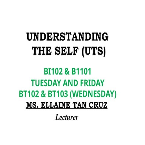 UNDERSTAND THE SELF - WARM UP ACTIVITY 1 | PPT