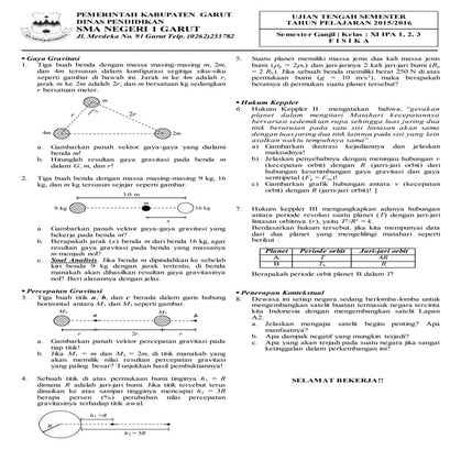 UTS 1 Hk. Gravitasi & Hk. keppler | PDF