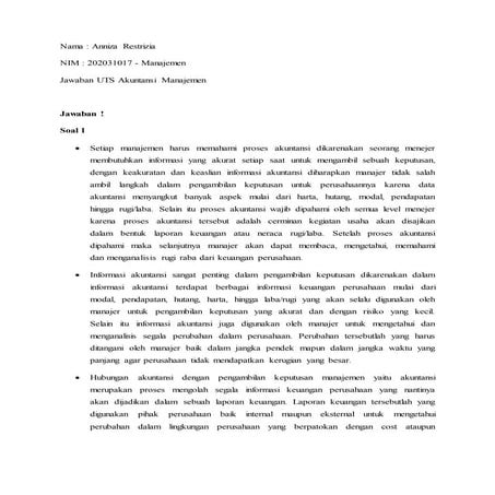 UTS Akuntansi Manajemen_Anniza Restrizia.docx