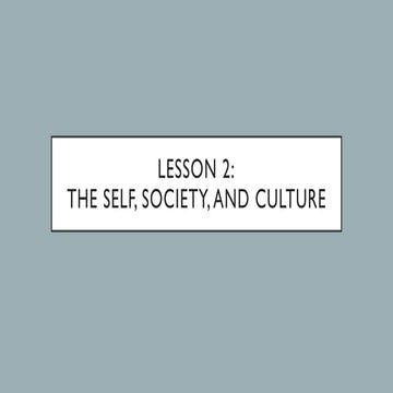 UNDERSTANDING THE SELF SOCIETY AND CULTURE | PPTX