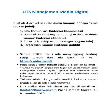 UTS Manajemen Media Digital | PDF