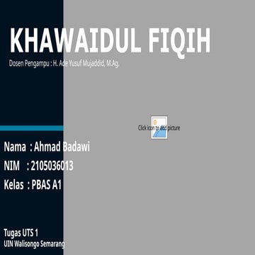 UTS PPT Khawaidul Fiqih Ahmad Badawi 2105036013.pptx