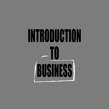 Introduction to business