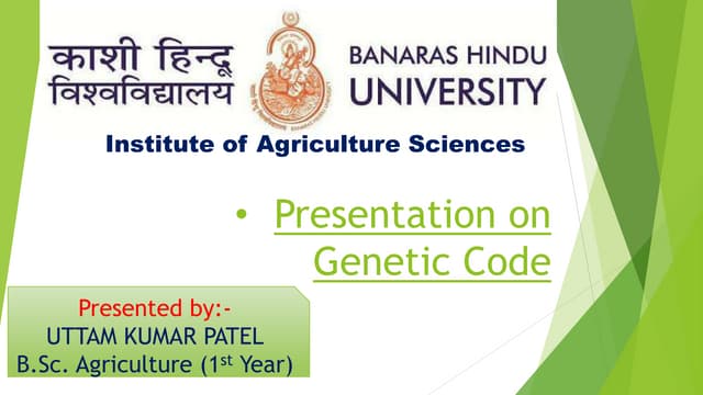 Genetic code ppt | PPTX