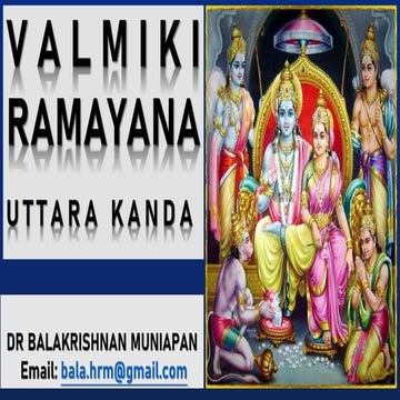 Valmiki Ramayana - Uttara Kanda, Session 1 | PDF