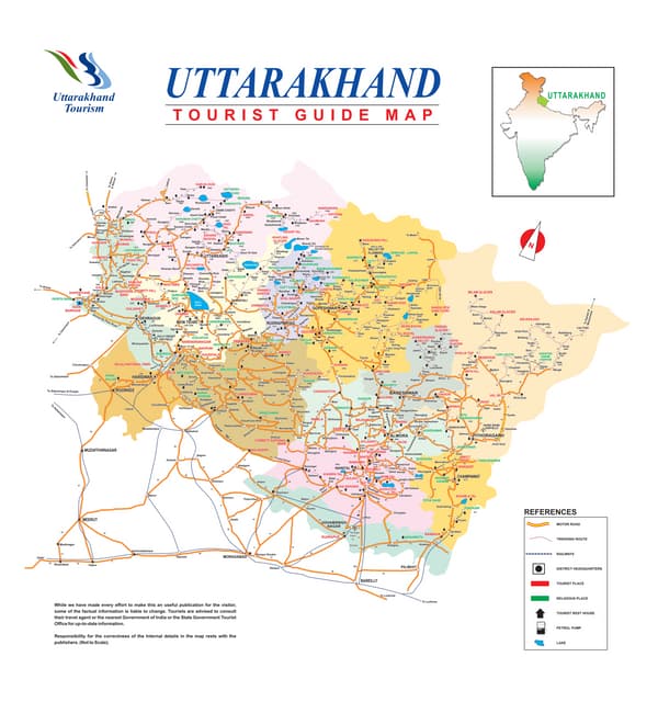 Uttarakhand Tourist Map