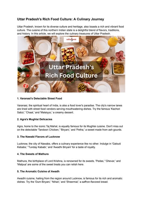 Exploring the Tapestry of Flavors: Street Food Culture in India | PDF