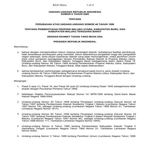 Uu 19 tahun 2004 tentang kehutanan menjadi uu | PDF