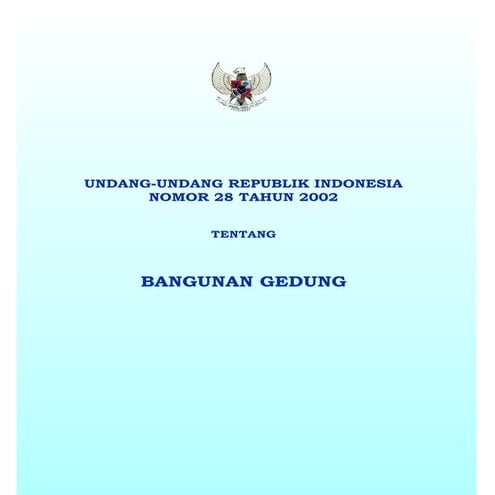 PEDOMAN PERSYARATAN TEKNIS BANGUNAN GEDUNG - PERATURAN MENTERI PEKERJAAN UMUM NOMOR : 29/PRT/M ...