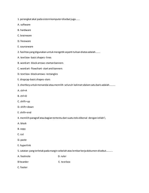 Soal UKK TIK Semester 2 Kelas x | PDF