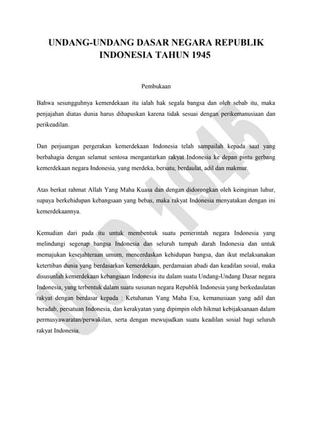 Pembukaan UUD 1945 | DOCX