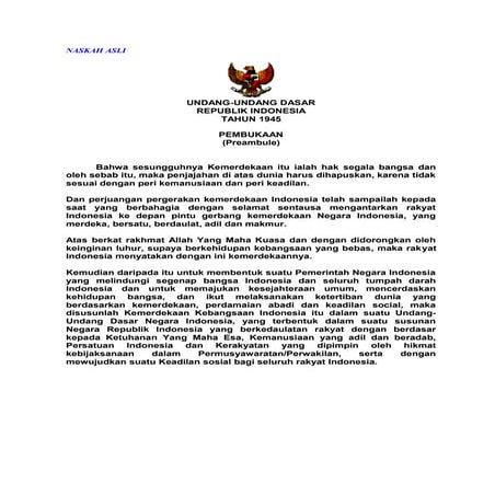 UUD RI Tahun 1945 | PDF