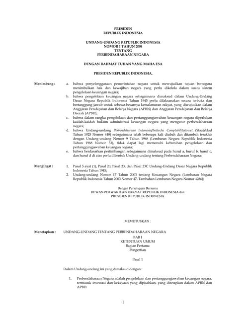 UU No.17 Tahun 2003 tentang Keuangan Negara | PDF