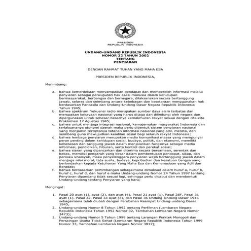 Uu no. 40 tahun 1999 tentang pers | PDF