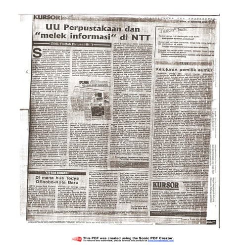 Uu perpustakaan dan melek informasi di ntt | PDF