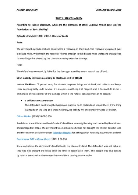 Torts _strict_liability_ | DOC | Law