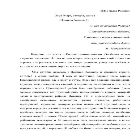 Эссе | PDF