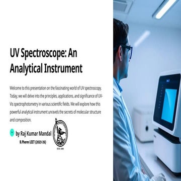 UV Spectroscope - An Analytical Instrument on Slideshare by Raj Kumar ...