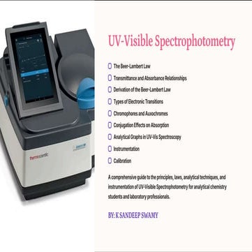 UV-Visible-Spectrophotometry all in one.pdf/BY K SANDEEP SWAMY | PDF