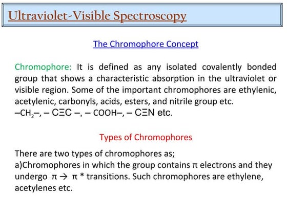 Principle of UV visible Spectroscopy | PPT