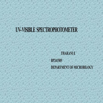UV-VIS SPECTROPHOTOMETER, PRINCIPLE OF UV-VIS SPECTROPHOTOMETER ...