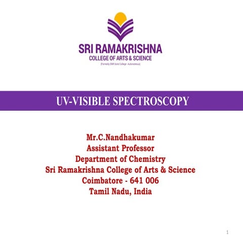 Ultra Violet - Visible Spectroscopy.pptx
