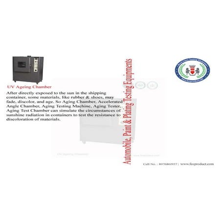 UV Ageing Chamber | PDF