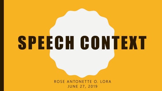 Types of speech context and style | PPTX
