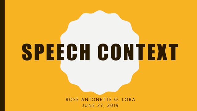 ORAL COMMUNICATION (Quarter Two Week One) | PPTX