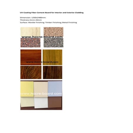 Uv coating fiber cement board for interior and exterior cladding | PDF