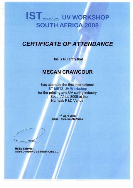 M Crawcour_Cosmetic Science certificate | PDF