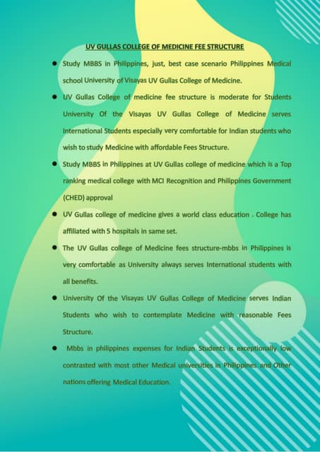 Uv gullas college of medicine benefits | PDF