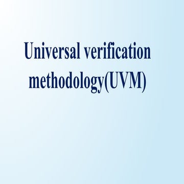UVM ARCHITECTURE FOR VERIFICATION | PDF