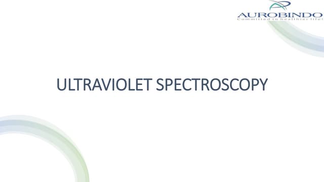 Qualification of UV VISIBLE SPECTROPHOTOMETER | PPSX