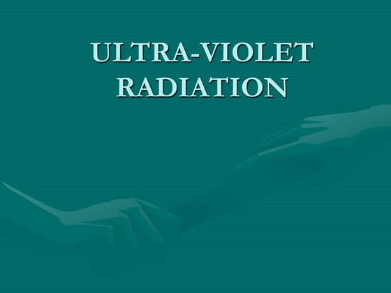 ULTRAVIOLET RADIATION THERAPY (UVR) | PDF