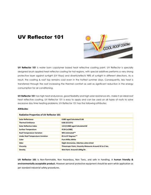 UV Reflector 101 Roof Heat Proofing Coating | PDF