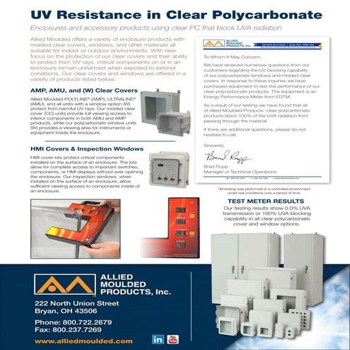 UV Resistance in Clear Polycarbonate | PDF