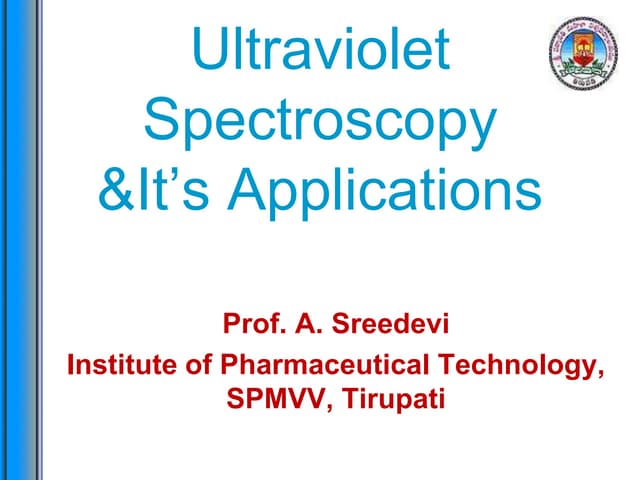 Solvents and solvent effect in UV - Vis Spectroscopy, By Dr. Umesh Kumar sharma and Susan Jacob ...