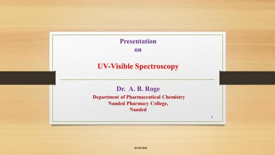 Uv visible spectrophotometer | PPT
