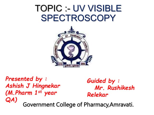 Uv visible spectrophotometer | PPT