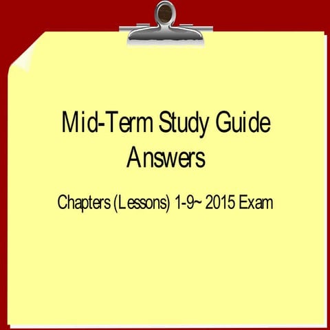 Mid term study guide answers 2015 | PPT