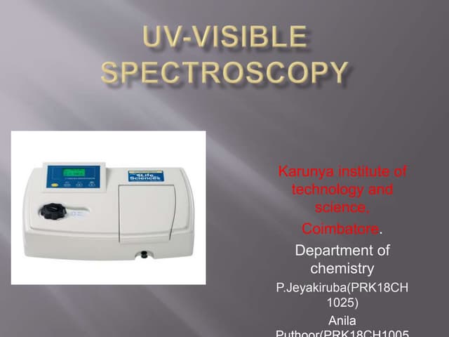 uv spectroscopy by HARVINDAR SINGH .M.PHARM PHARMACEUTICS | PPTX