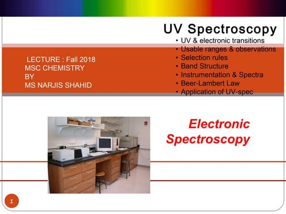 Bands In Uv Spectroscopy Pptx Chemistry Science