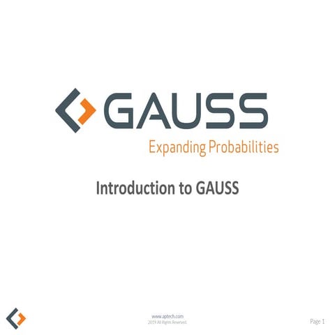 Introduction to GAUSS | PDF | Programming Languages | Computing